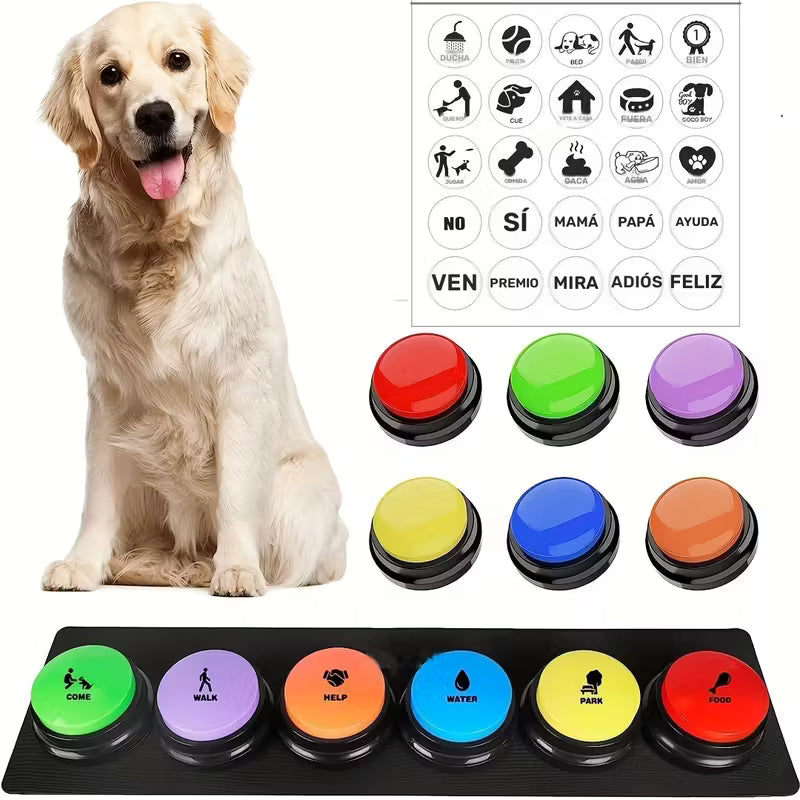BOTONES PARLANTES GRABABLES PARA PERROS – JUGUETES INTERACTIVOS DE COM ...